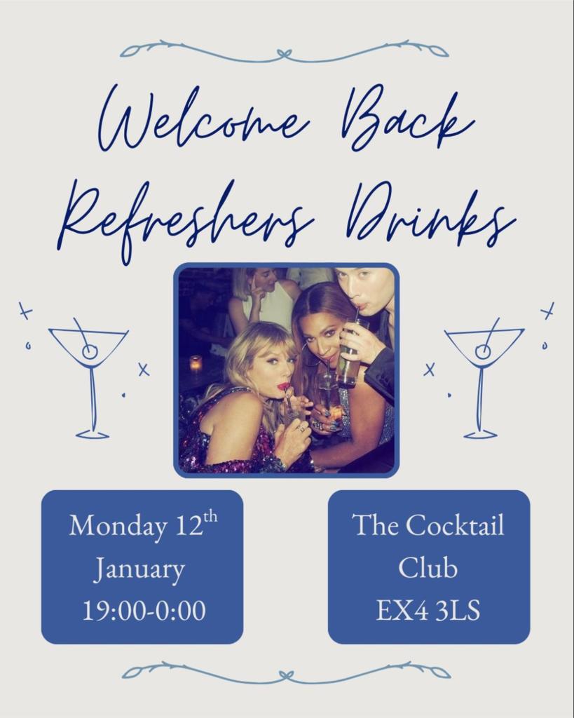 Welcome back Refreshers Drinks tickets on Monday 12 Jan | UoE Taylor ...
