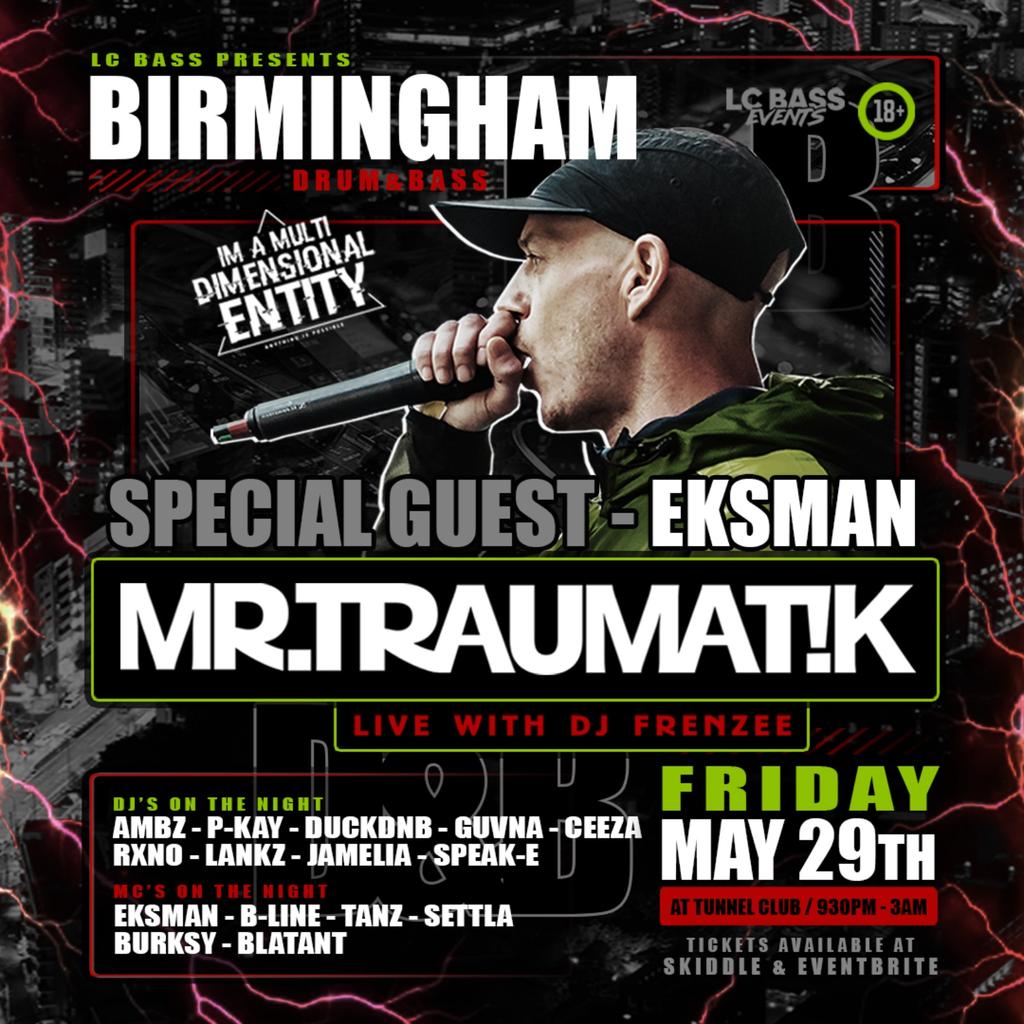 Mr Traumatik UK Tour 2026 tickets on Friday 29 May | LC BASS EVENTS | FIXR